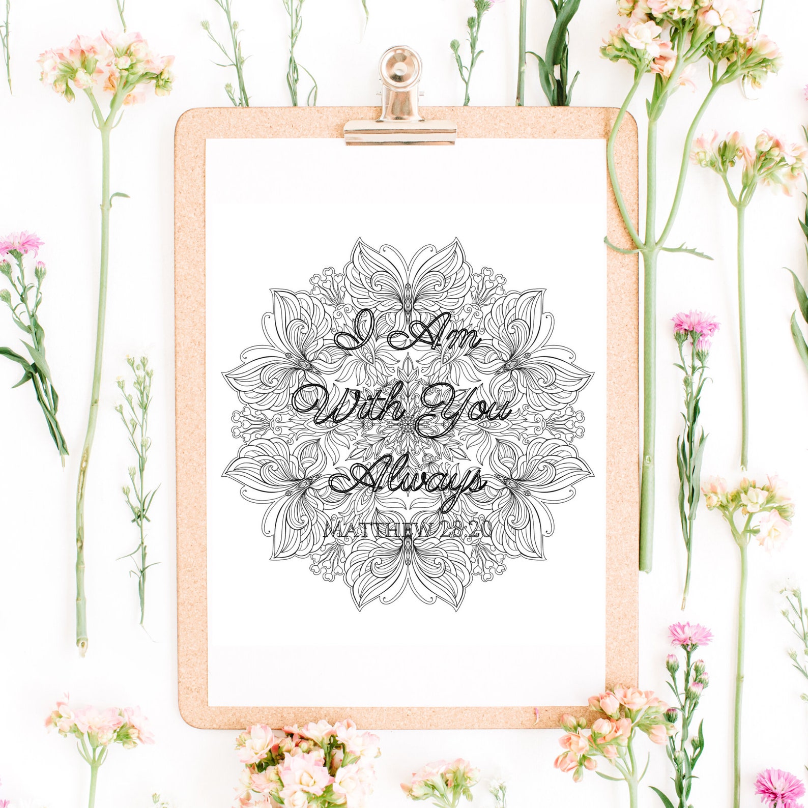 I Am With You Always Bible Verse Coloring Page | Christian Coloring ...