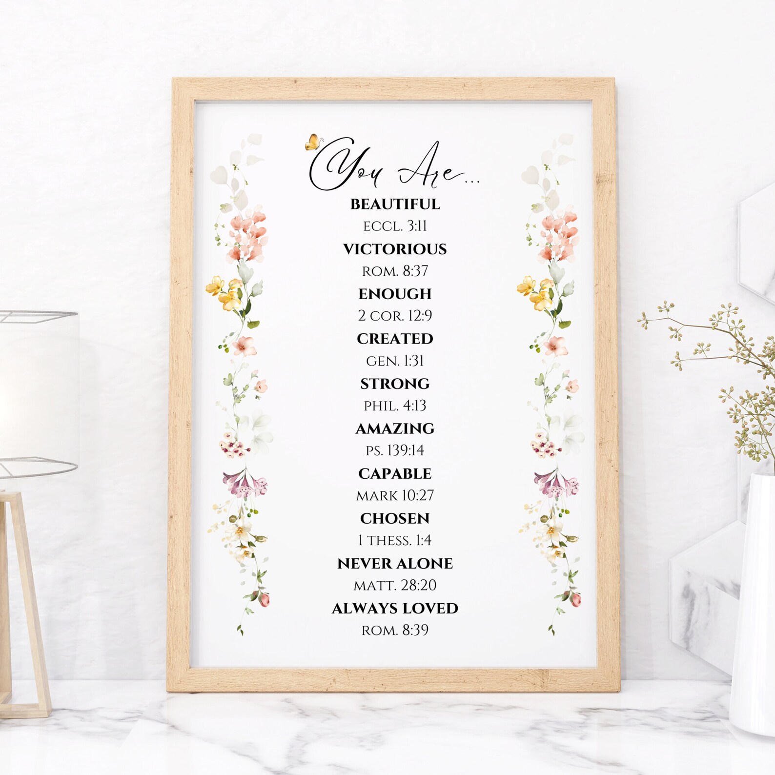 You Are Printable Wall Decor Christian Art Wall Art Bible Verse ...