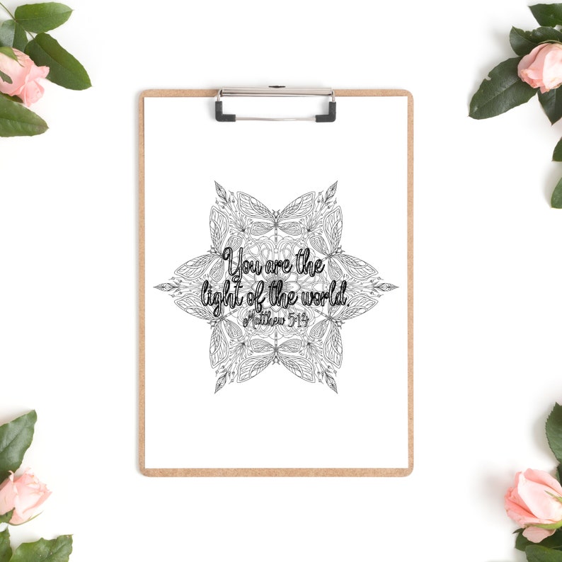 You Are the Light Bible Verse Coloring Page | Christian Coloring Page ...