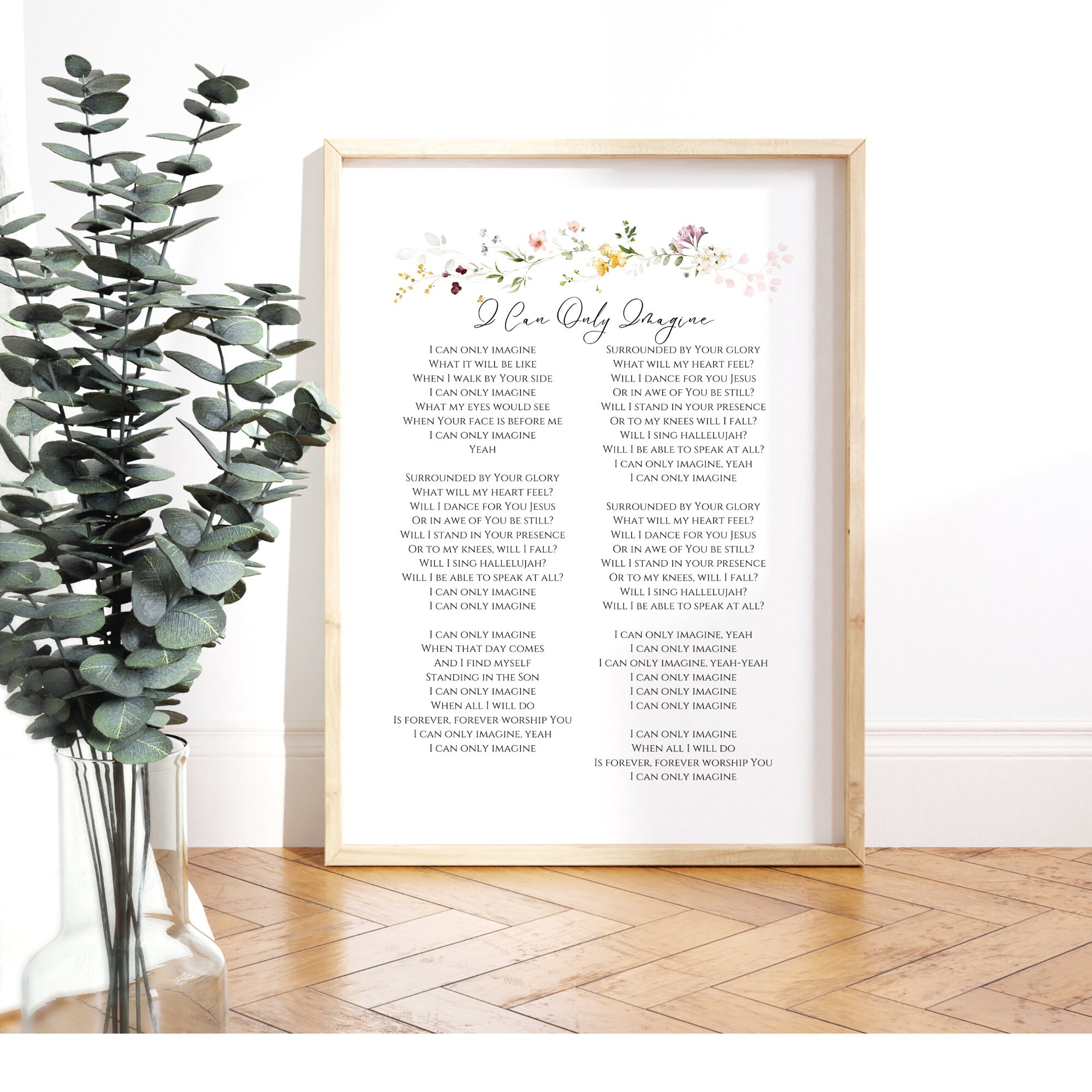 I Can Only Imagine Song Lyrics Print | INSTANT DOWNLOAD | Flower Bible ...