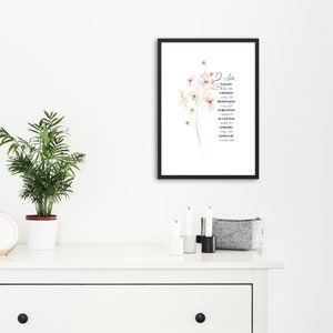 I Am Bible Verse Affirmations | INSTANT DOWNLOAD | Flower Bible Verse ...