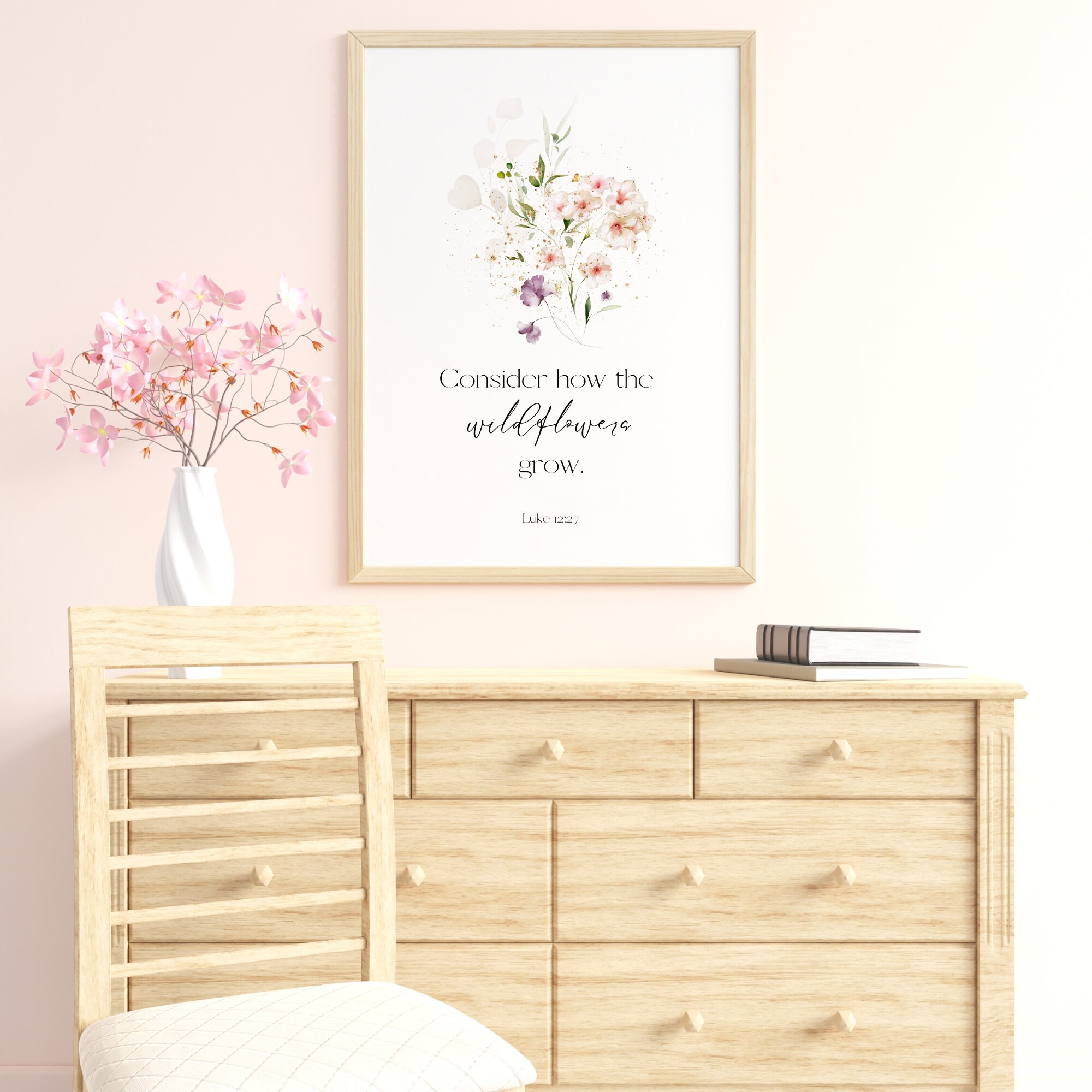 Consider Wildflowers Print | INSTANT DOWNLOAD | Flower Bible Verse ...