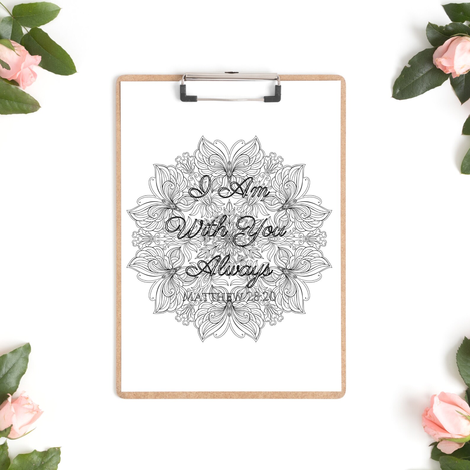 I Am With You Always Bible Verse Coloring Page | Christian Coloring ...