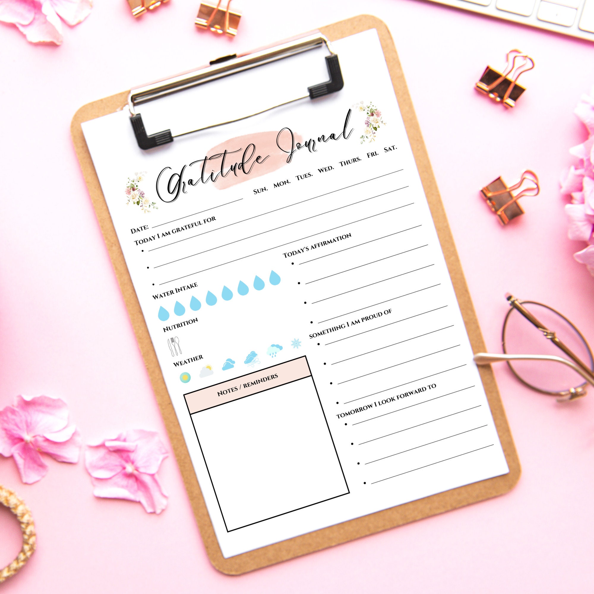 Daily Gratitude Journal - 8.5" X 11" | Self-care Journal | Mindfulness ...