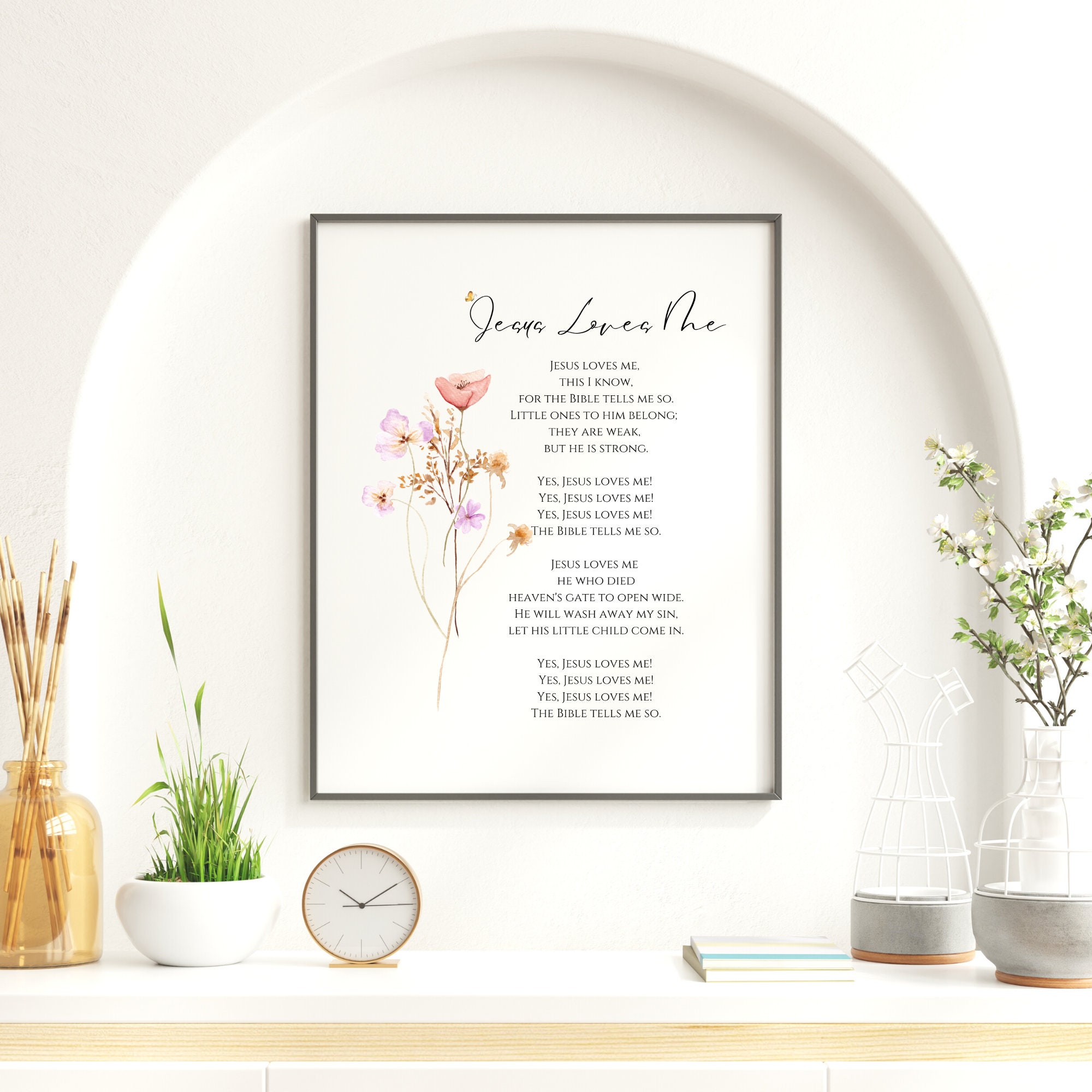 Jesus Loves Me This I Know Lyrics Print INSTANT DOWNLOAD Christian ...