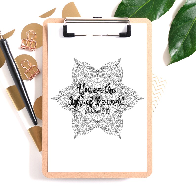 You Are the Light Bible Verse Coloring Page | Christian Coloring Page ...