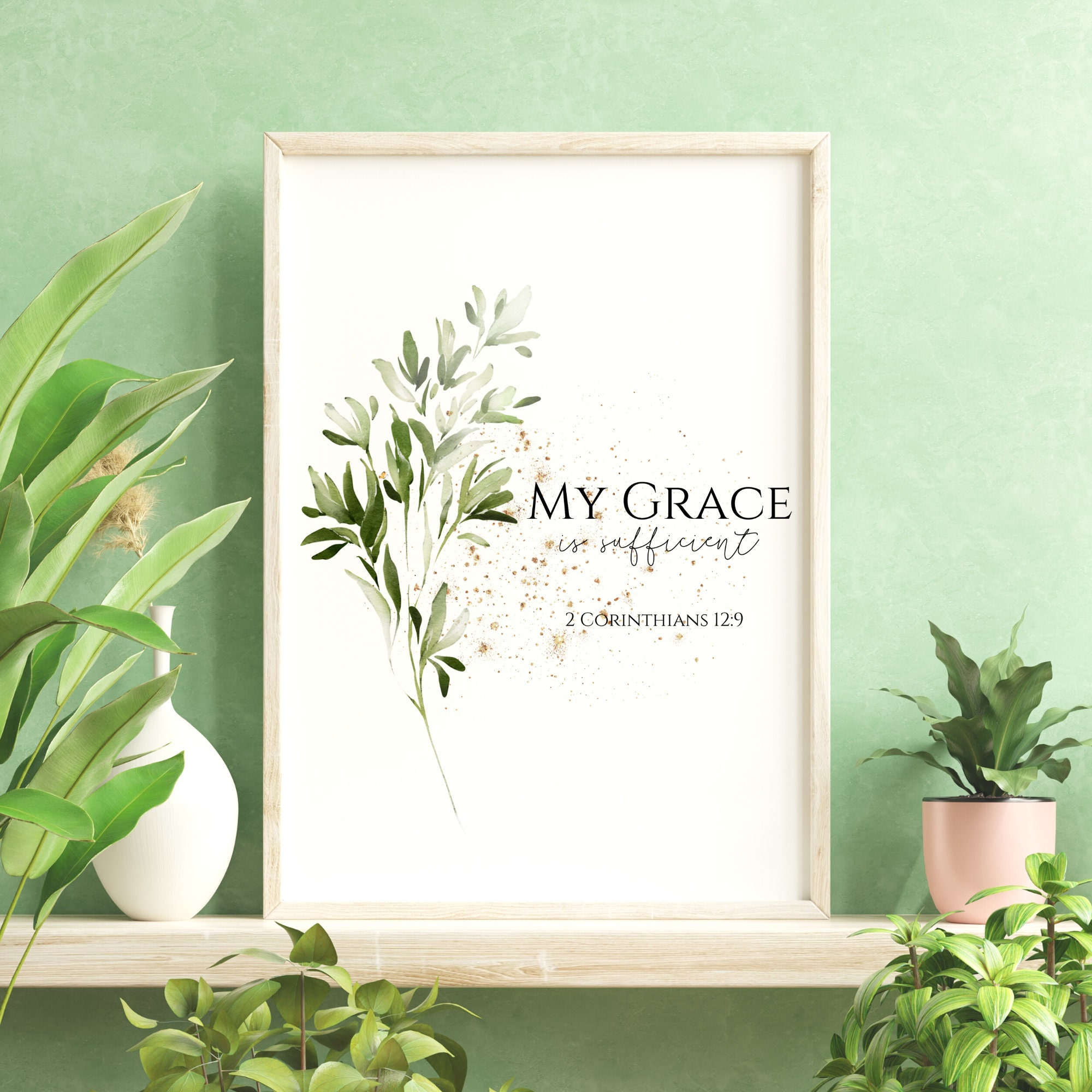 My Grace is Print | INSTANT DOWNLOAD | Flower Bible Verse | Printable ...