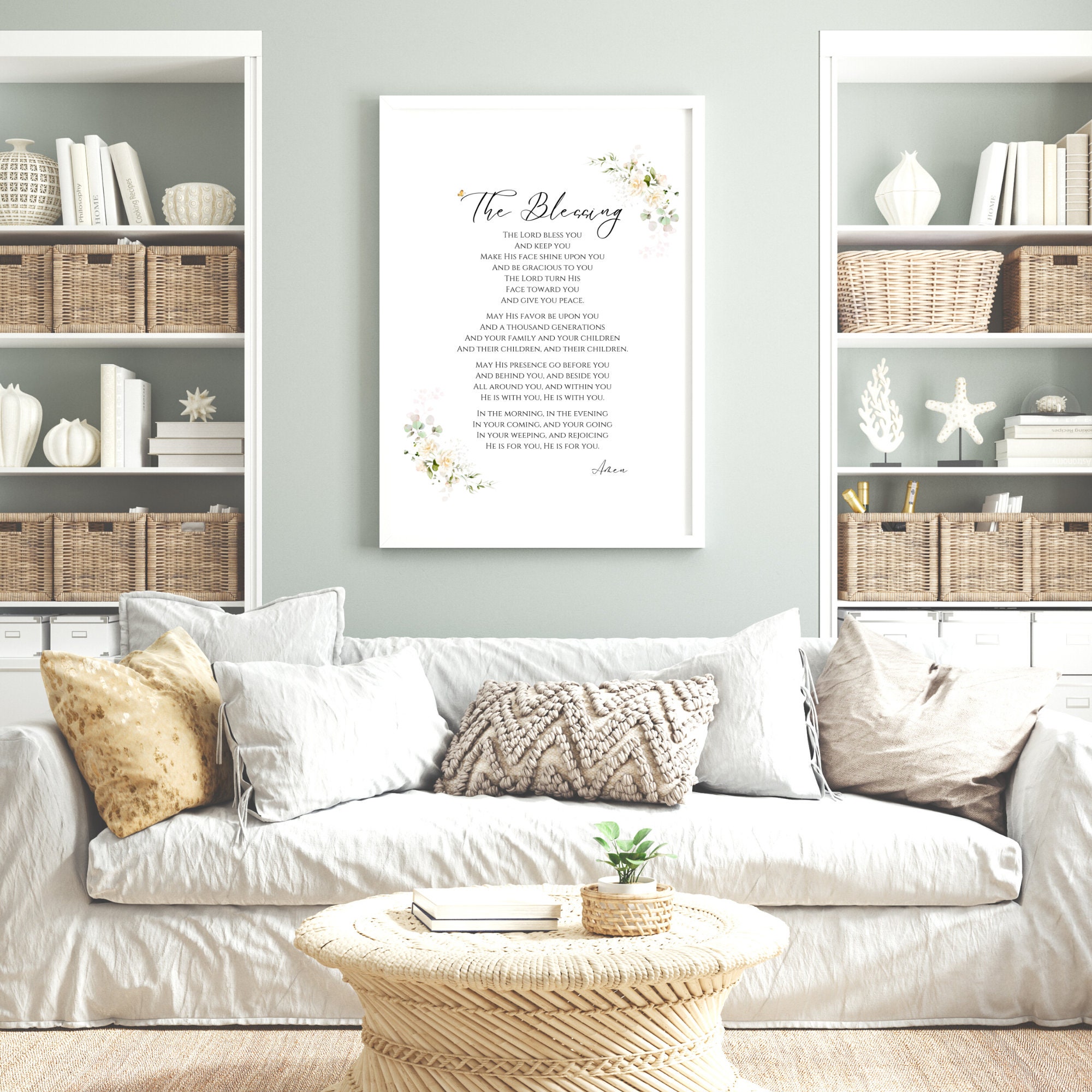 The Blessing Song Lyrics Print | INSTANT DOWNLOAD | Flower Bible Verse ...