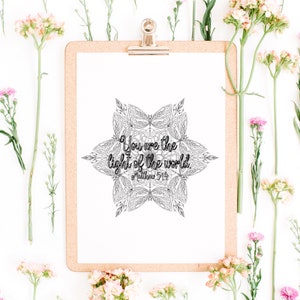 You Are the Light Bible Verse Coloring Page | Christian Coloring Page ...
