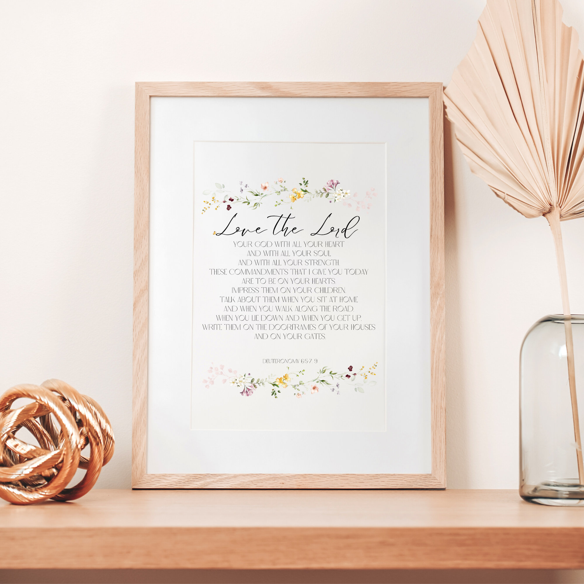 Love the Lord Print INSTANT DOWNLOAD Flower Bible Verse Printable Wall ...