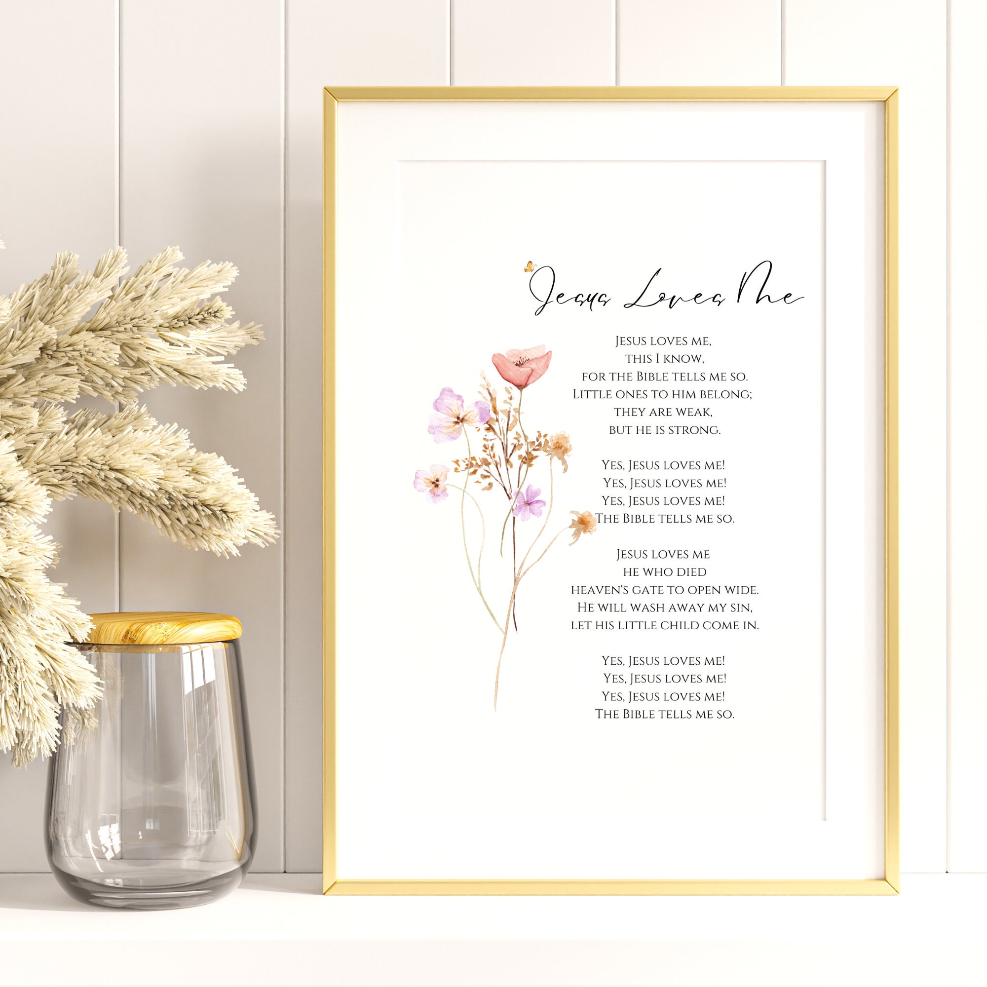 Jesus Loves Me This I Know Lyrics Print INSTANT DOWNLOAD Christian ...