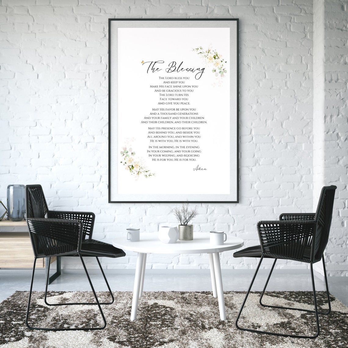 The Blessing Song Lyrics Print | INSTANT DOWNLOAD | Flower Bible Verse ...