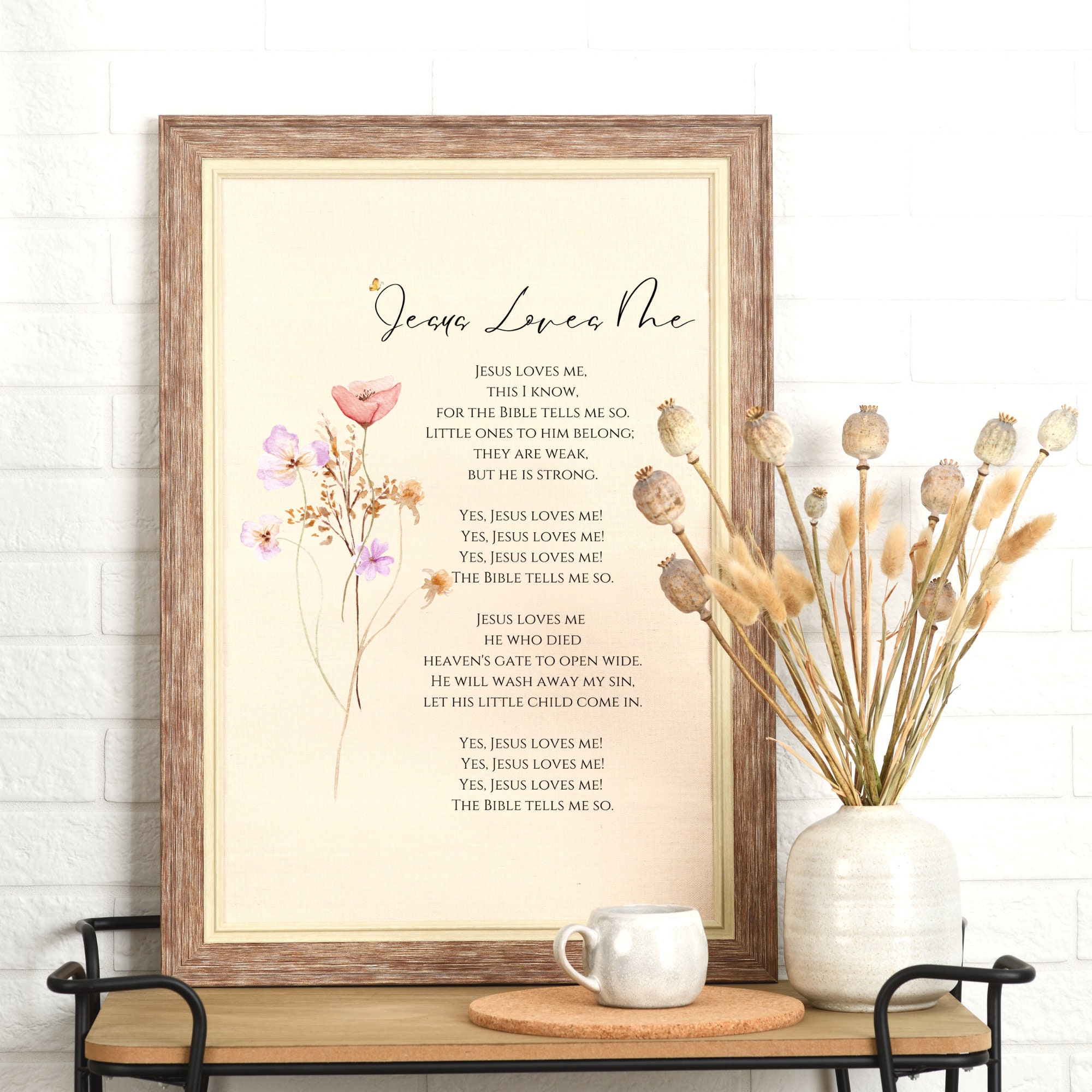 Jesus Loves Me This I Know Lyrics Print INSTANT DOWNLOAD Christian ...