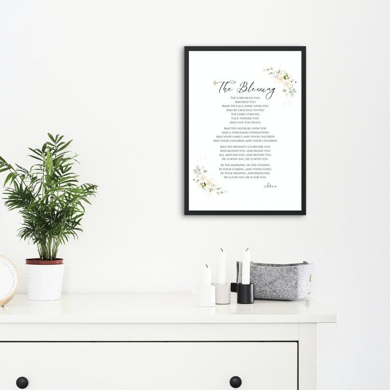 The Blessing Song Lyrics Print INSTANT DOWNLOAD Flower Bible Verse ...