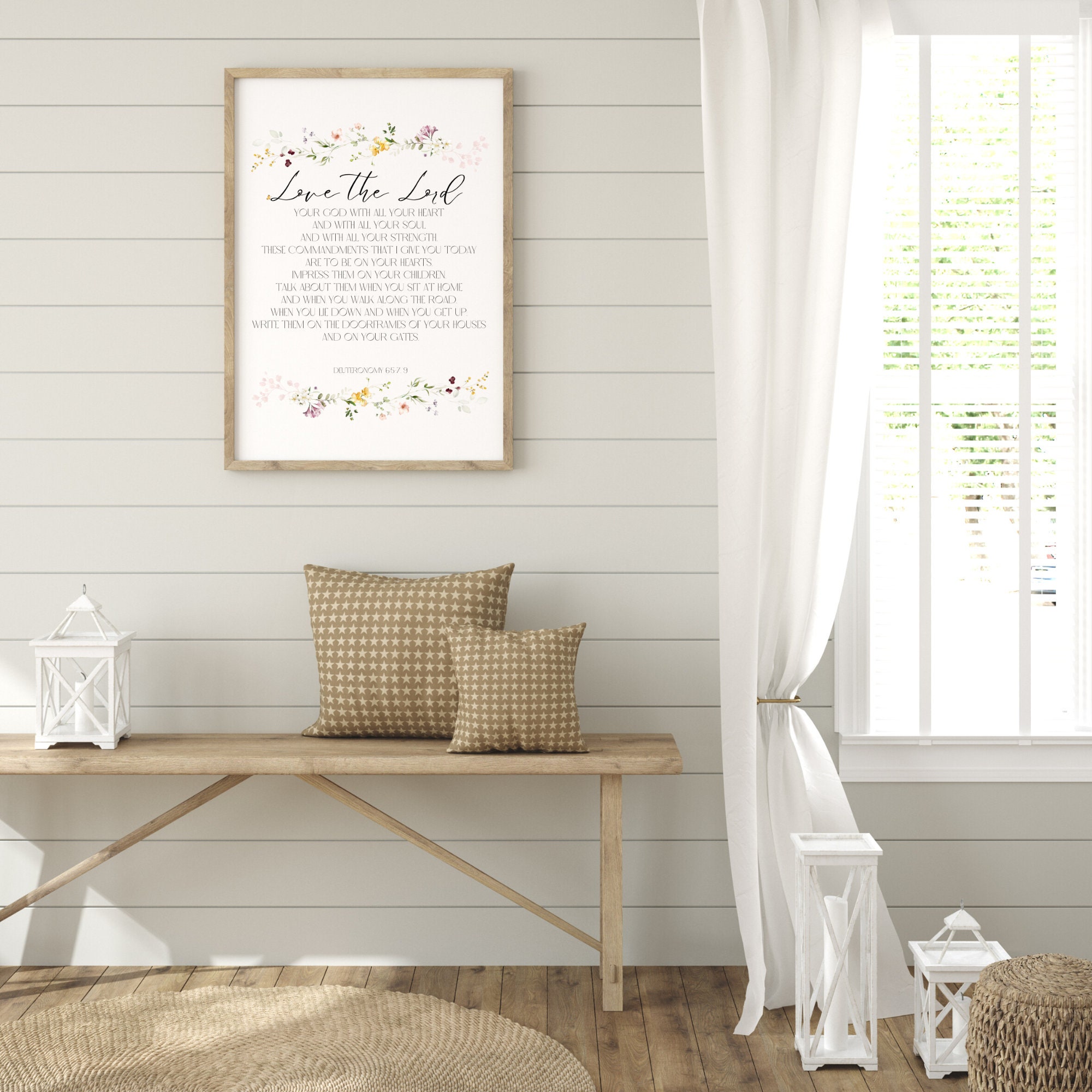 Love the Lord Print INSTANT DOWNLOAD Flower Bible Verse Printable Wall ...