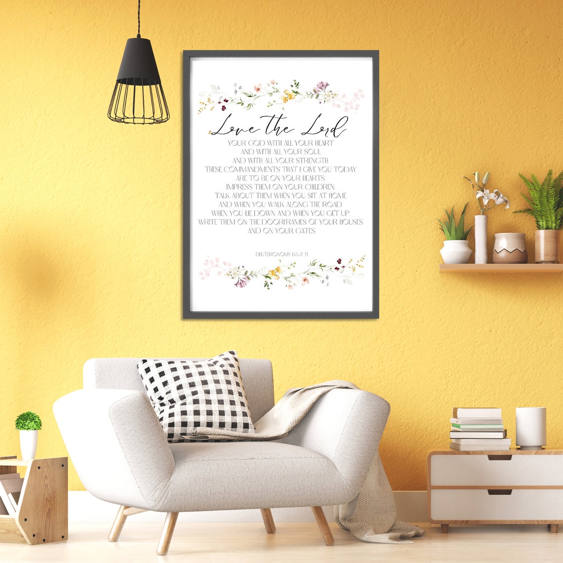 Love the Lord Print INSTANT DOWNLOAD Flower Bible Verse - Etsy