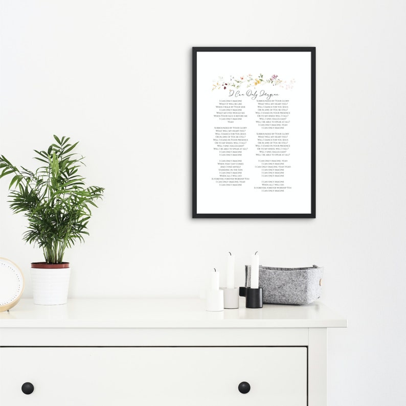 I Can Only Imagine Song Lyrics Print | INSTANT DOWNLOAD | Flower Bible ...