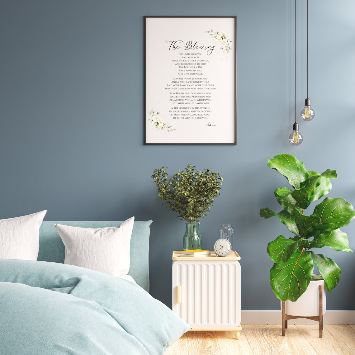 The Blessing Song Lyrics Print INSTANT DOWNLOAD Flower Bible Verse ...