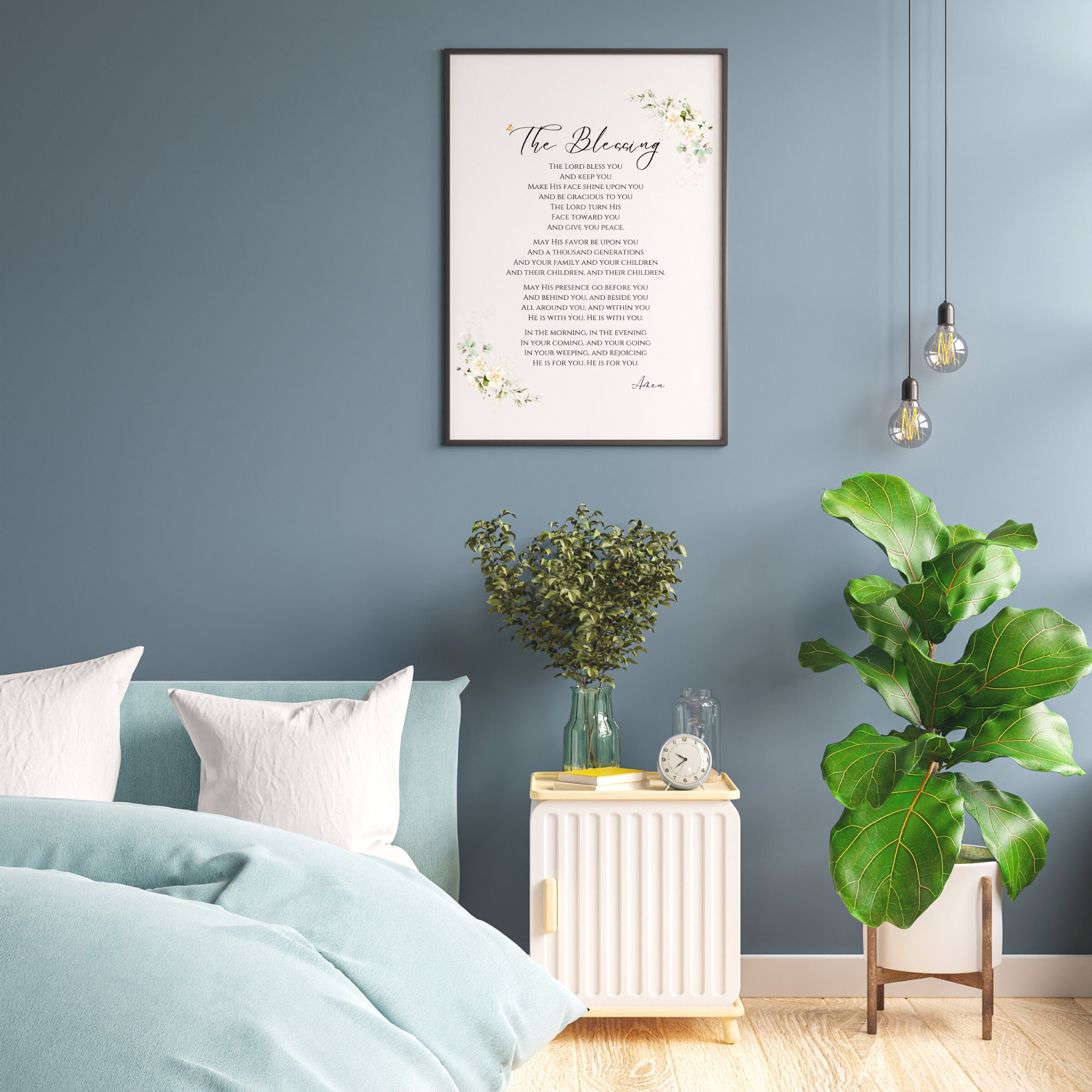 The Blessing Song Lyrics Print | INSTANT DOWNLOAD | Flower Bible Verse ...