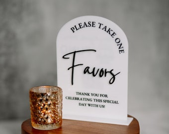 Party Favors Arch Table Sign, Party Favors Sign, Modern Script Acrylic ...