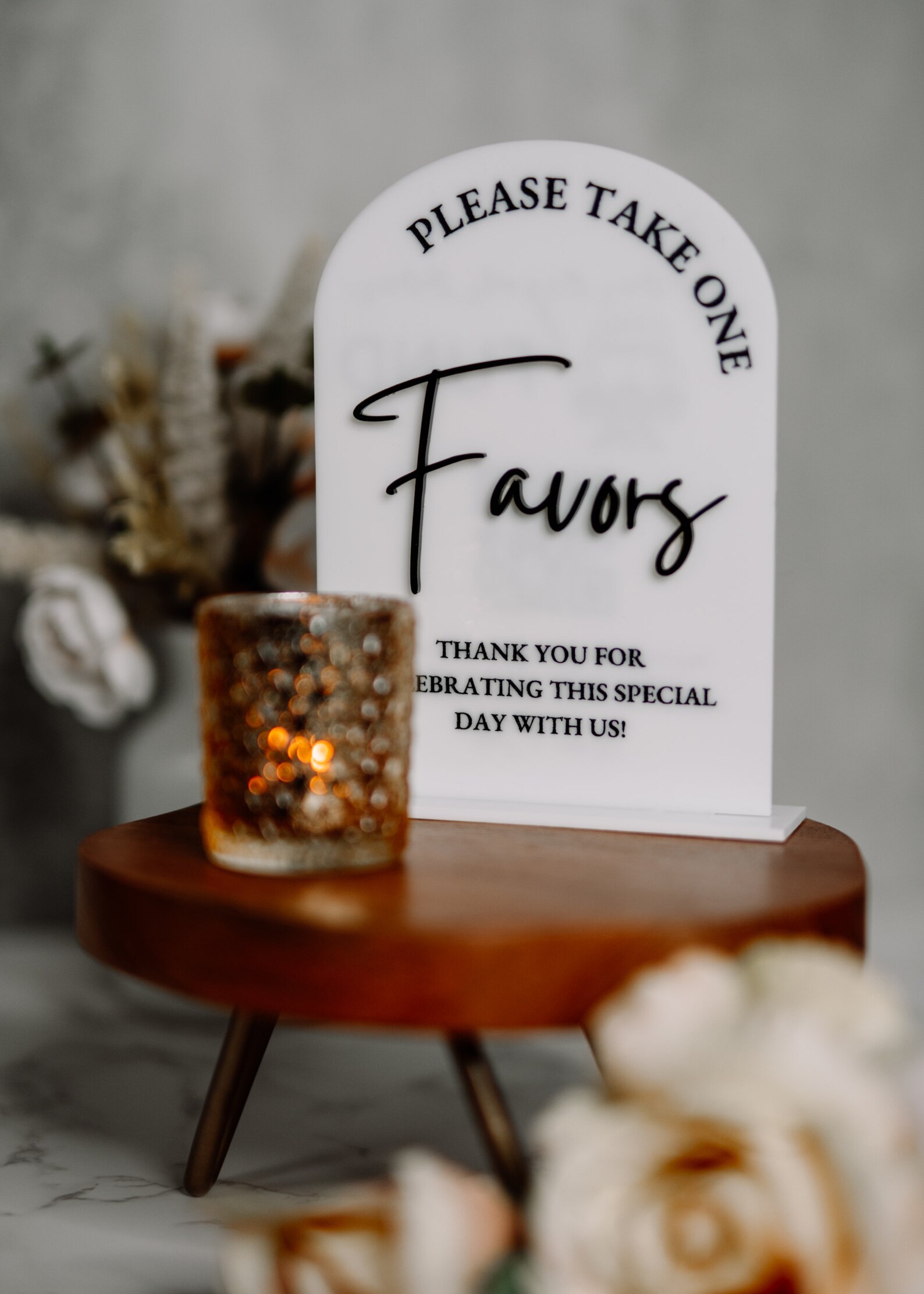 Party Favors Arch Table Sign, Party Favors Sign, Modern Script Acrylic ...