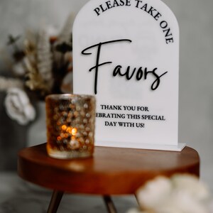 Party Favors Arch Table Sign, Party Favors Sign, Modern Script Acrylic ...