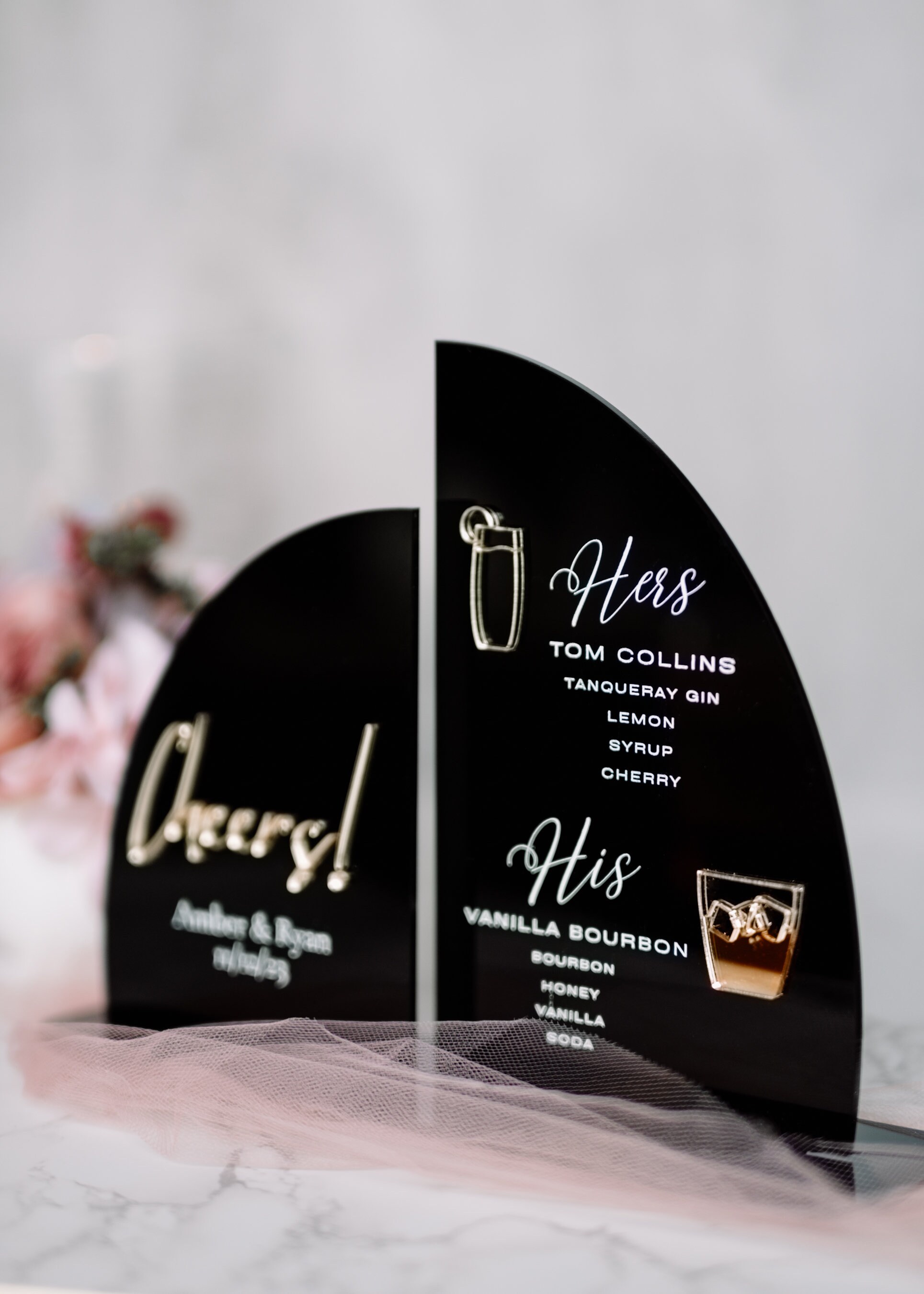 Double Panel Signature Drink Sign Cheers Custom Acrylic Bar Menu Sign ...