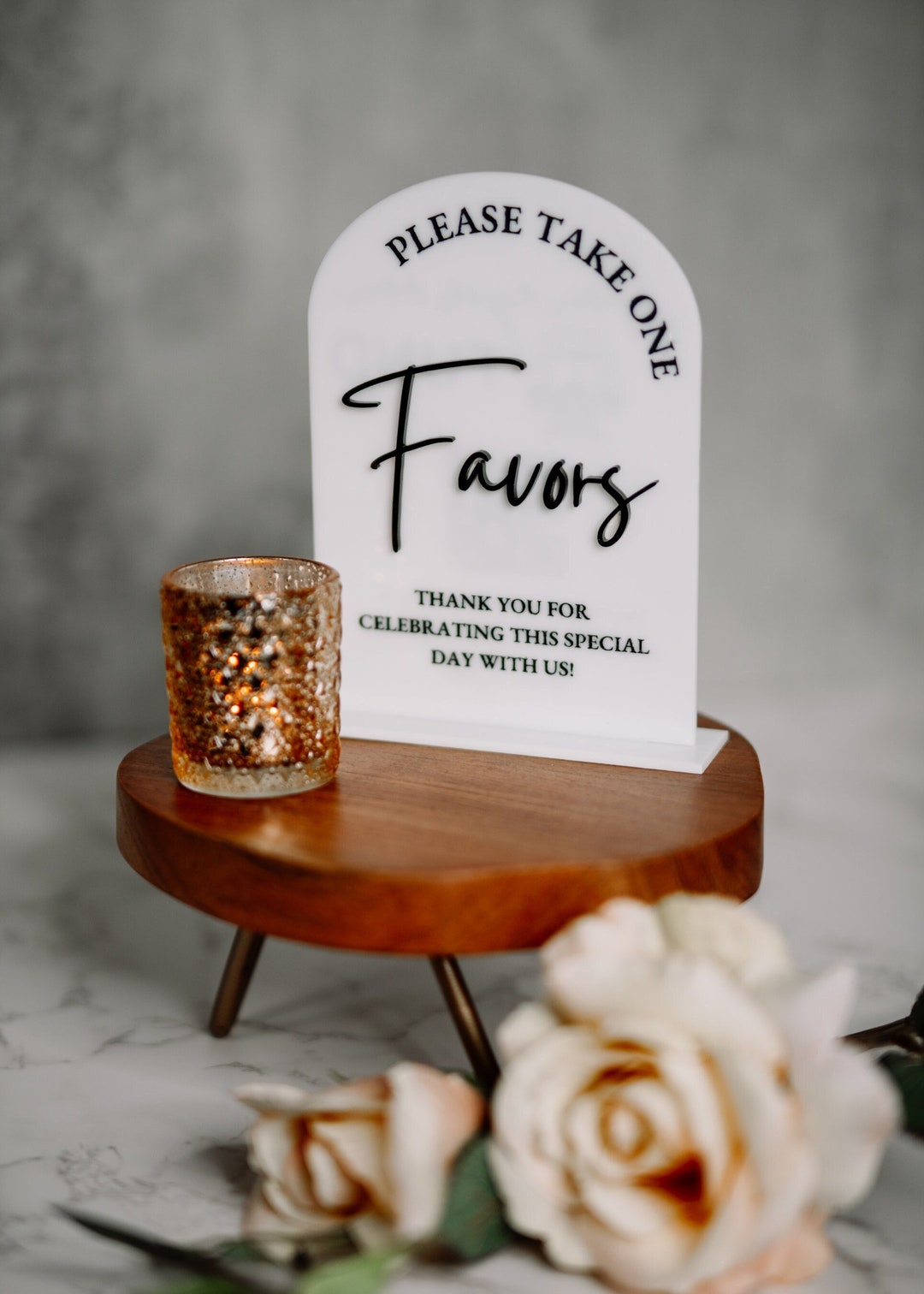 Party Favors Arch Table Sign, Party Favors Sign, Modern Script Acrylic ...