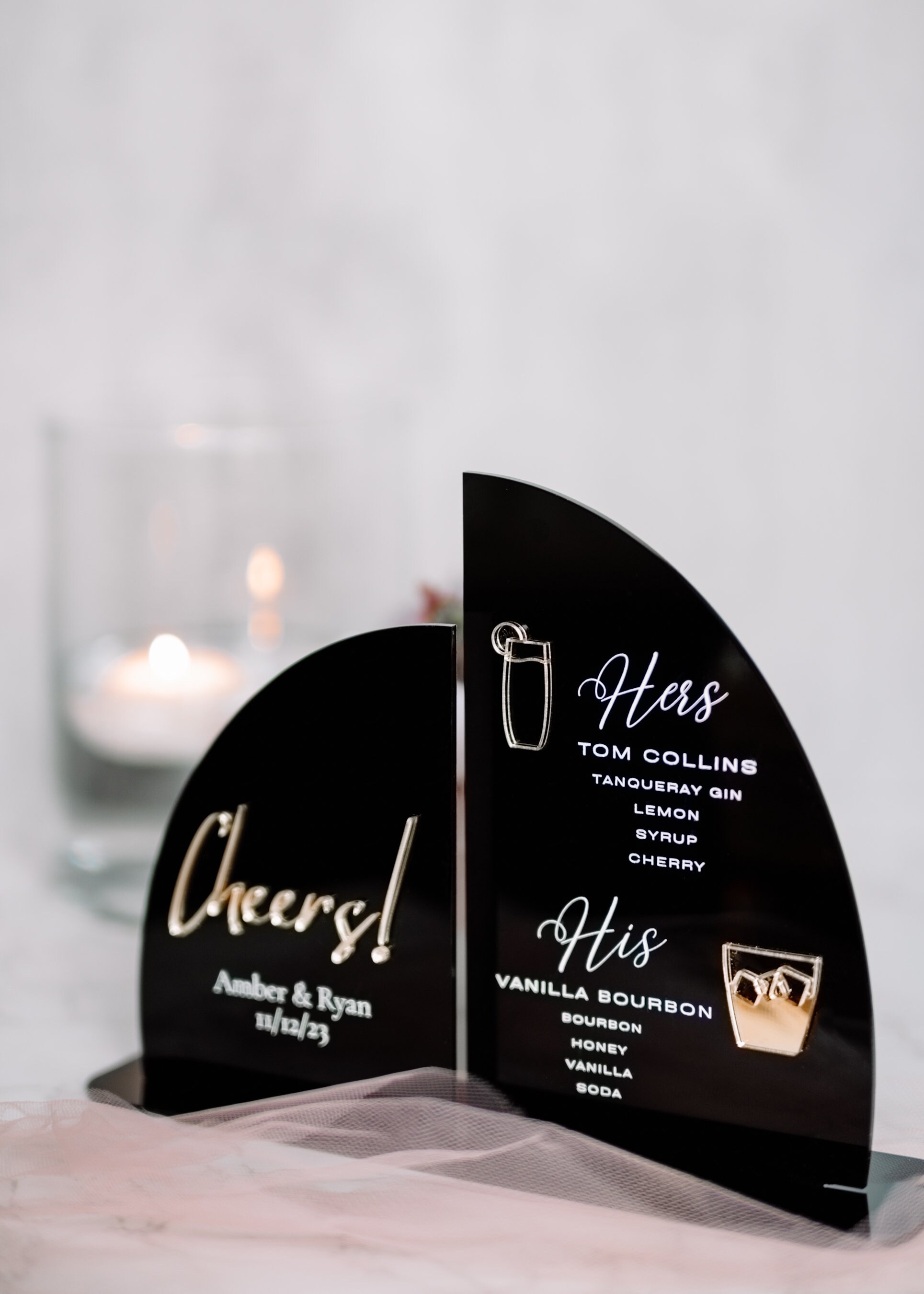 Double Panel Signature Drink Sign Cheers Custom Acrylic Bar Menu Sign ...