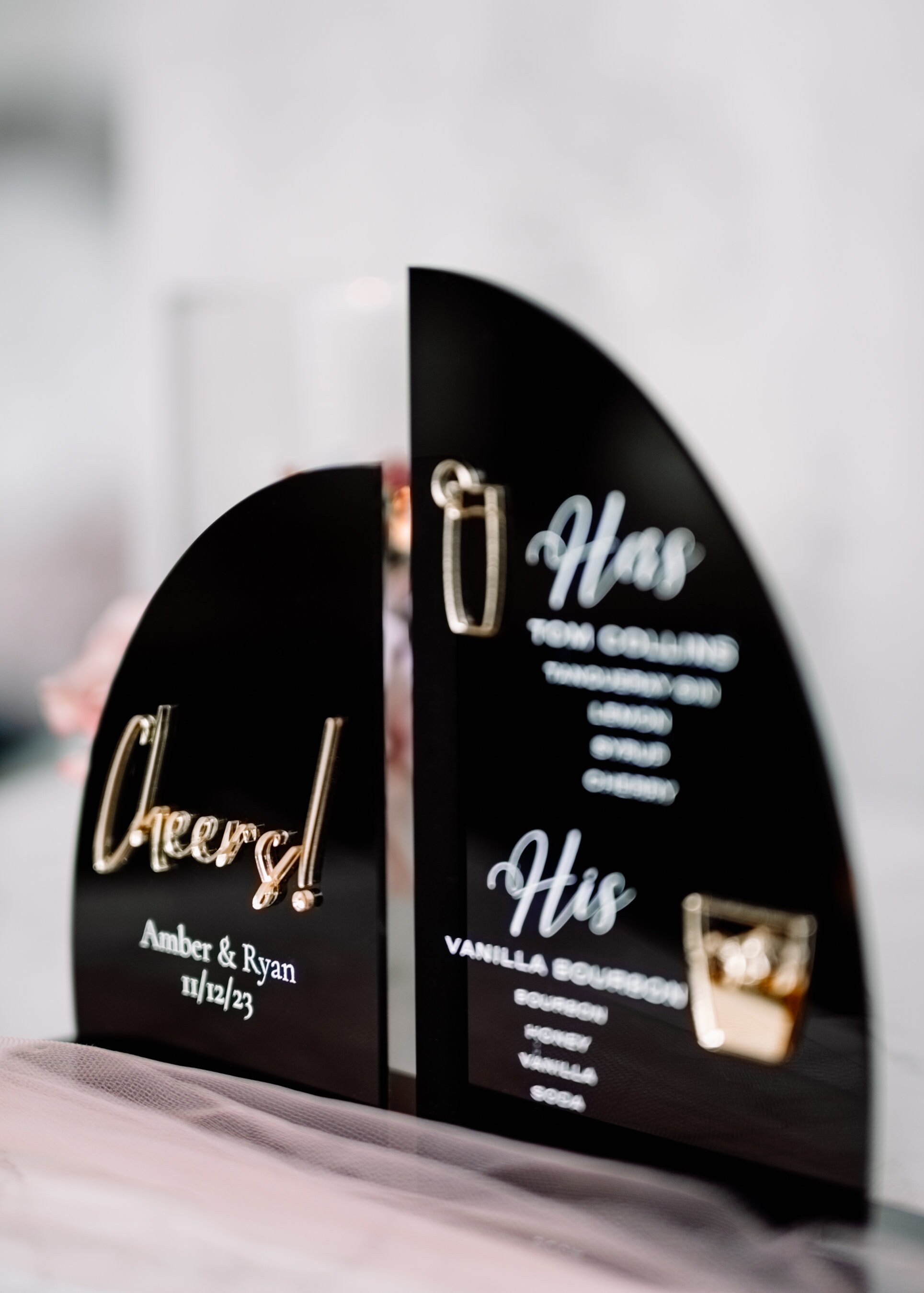 Double Panel Signature Drink Sign Cheers Custom Acrylic Bar Menu Sign ...