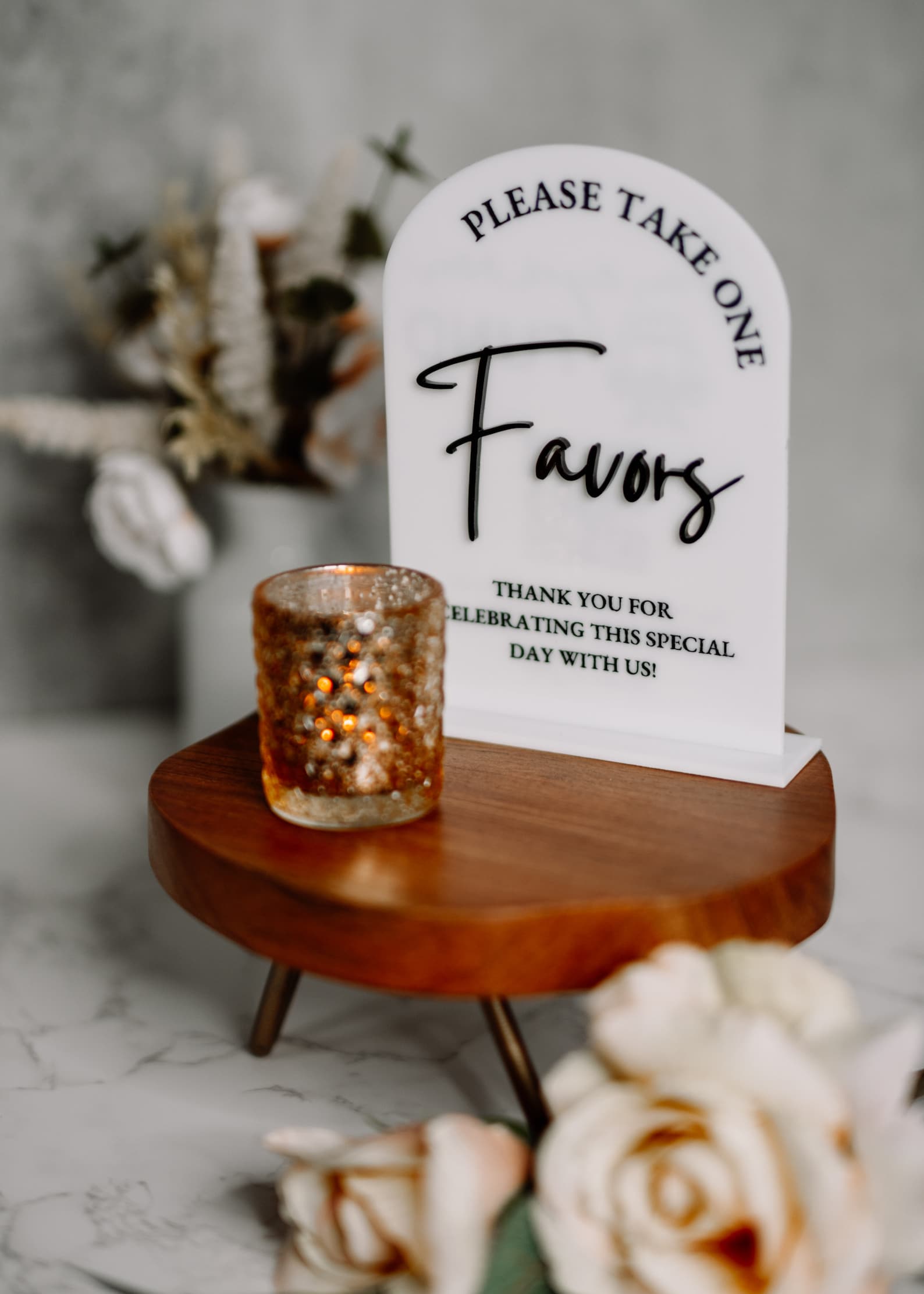 Party Favors Arch Table Sign, Party Favors Sign, Modern Script Acrylic ...