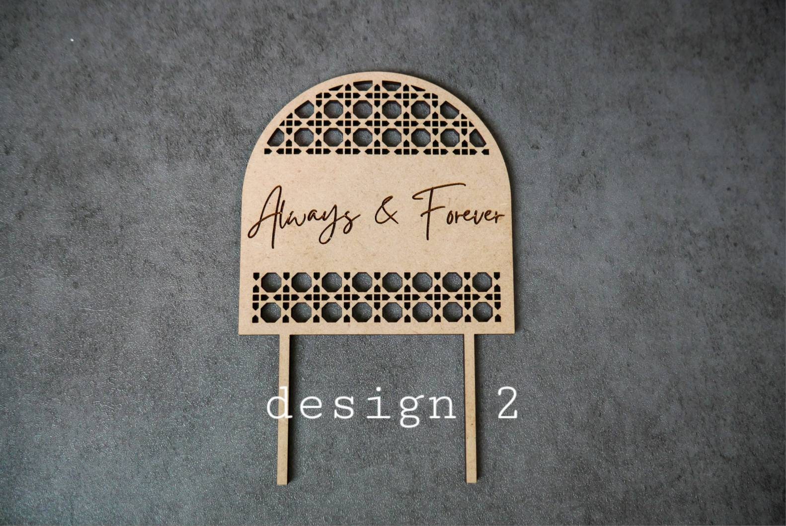 Boho Rattan Cake Topper Mr and Mrs Cake Topper Last Name - Etsy