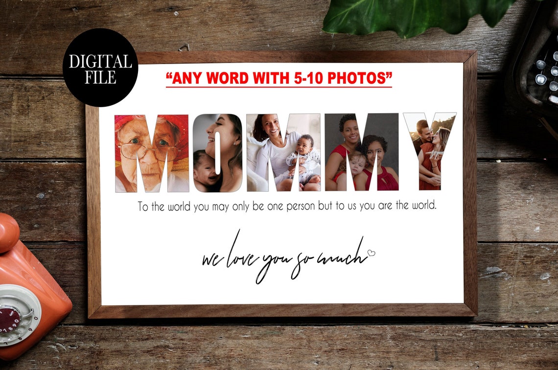 PRINTABLE Mom Collage, Mommy Photo Collage, Customized Mother's Day ...