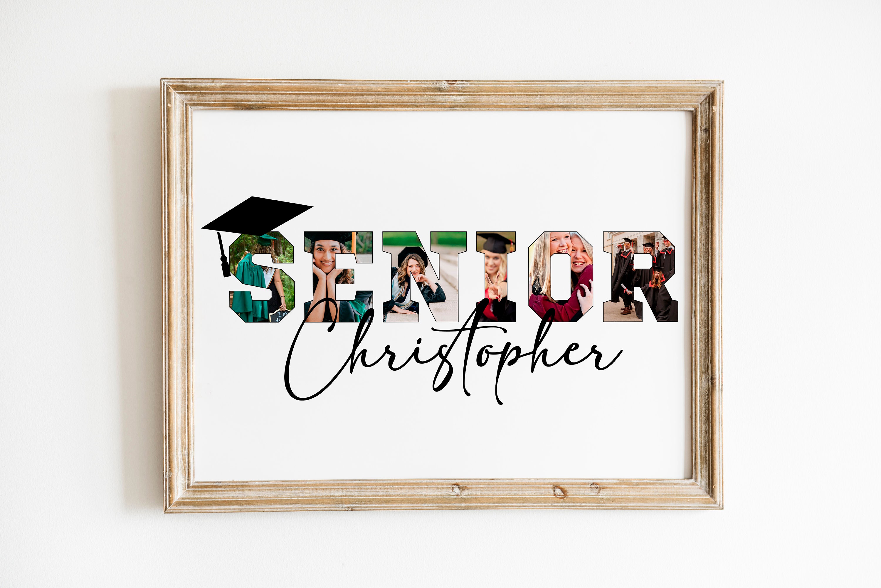 PRINTABLE Graduation Photo Collage, Graduation Gift, Graduation Cap ...