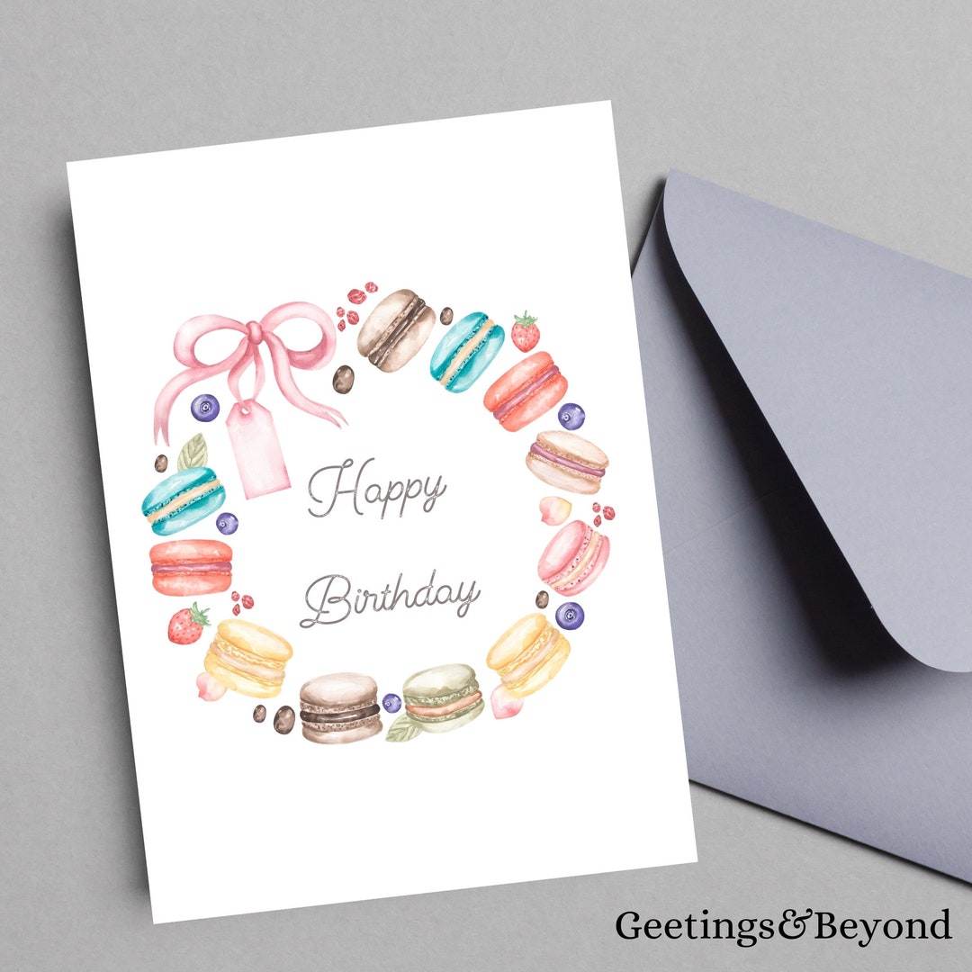 Macaroon Birthday Card: Printable 5x7 Blank Card (digital Download) - Etsy