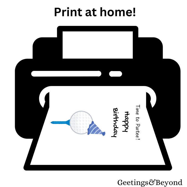 Golf Partee Birthday Card: Printable 5x7 Card (digital Download) - Etsy