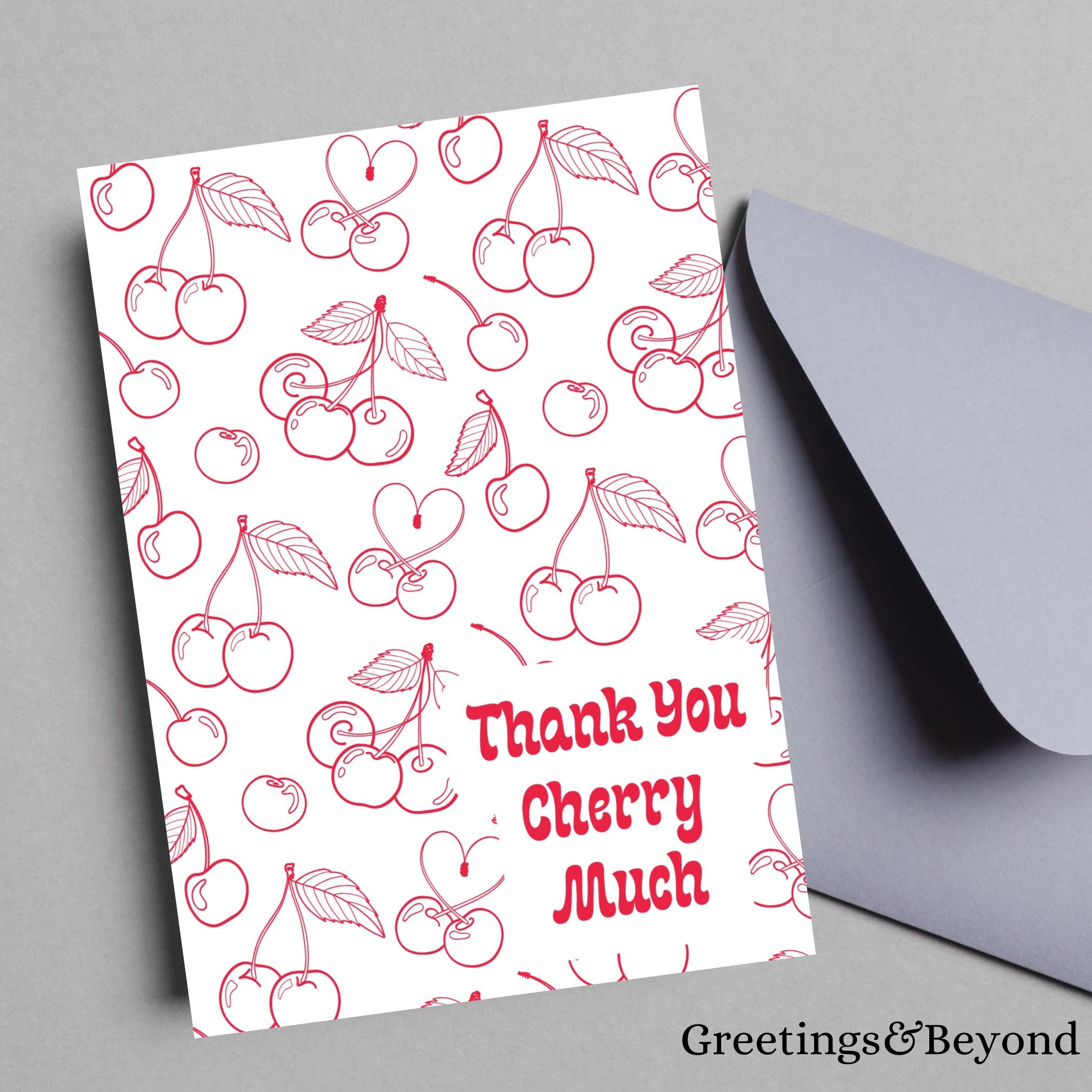 Printable Thank You Card: Cherry Design, 5x7 (digital Download) - Etsy
