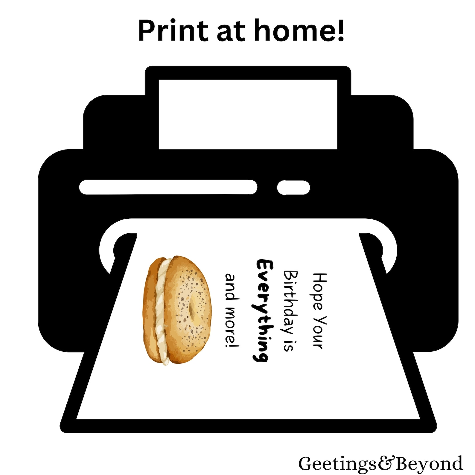Everything Bagel Birthday Card, Digital Download Card, 5x7 Size Card ...