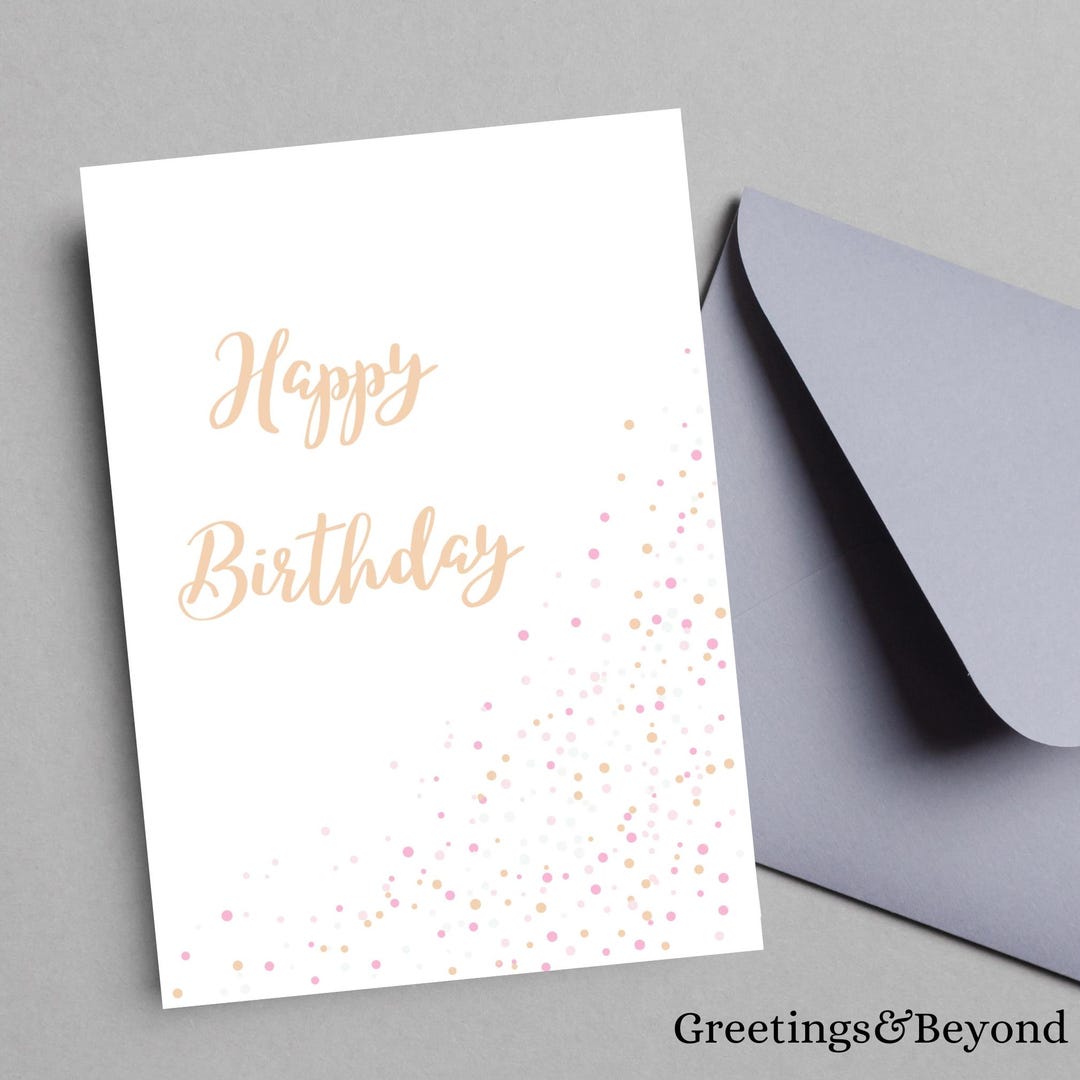 Sparkles Happy Birthday Card: Printable 5x7 Blank Card (digital ...