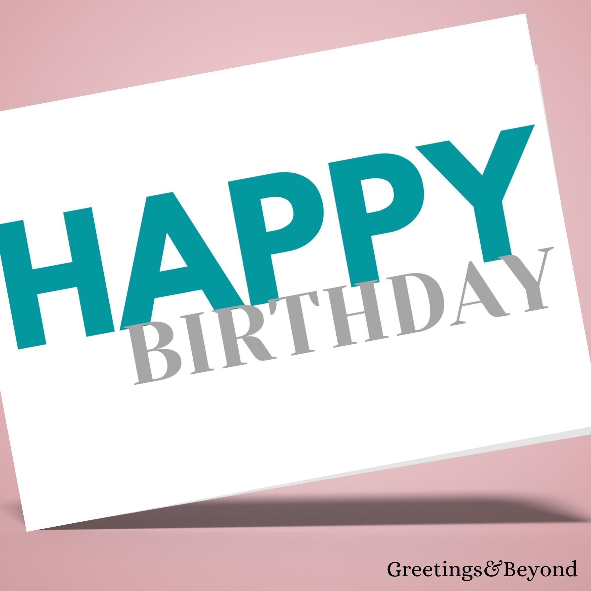 Simple Happy Birthday Card, Printable Digital Download Card, 7x5 Size ...