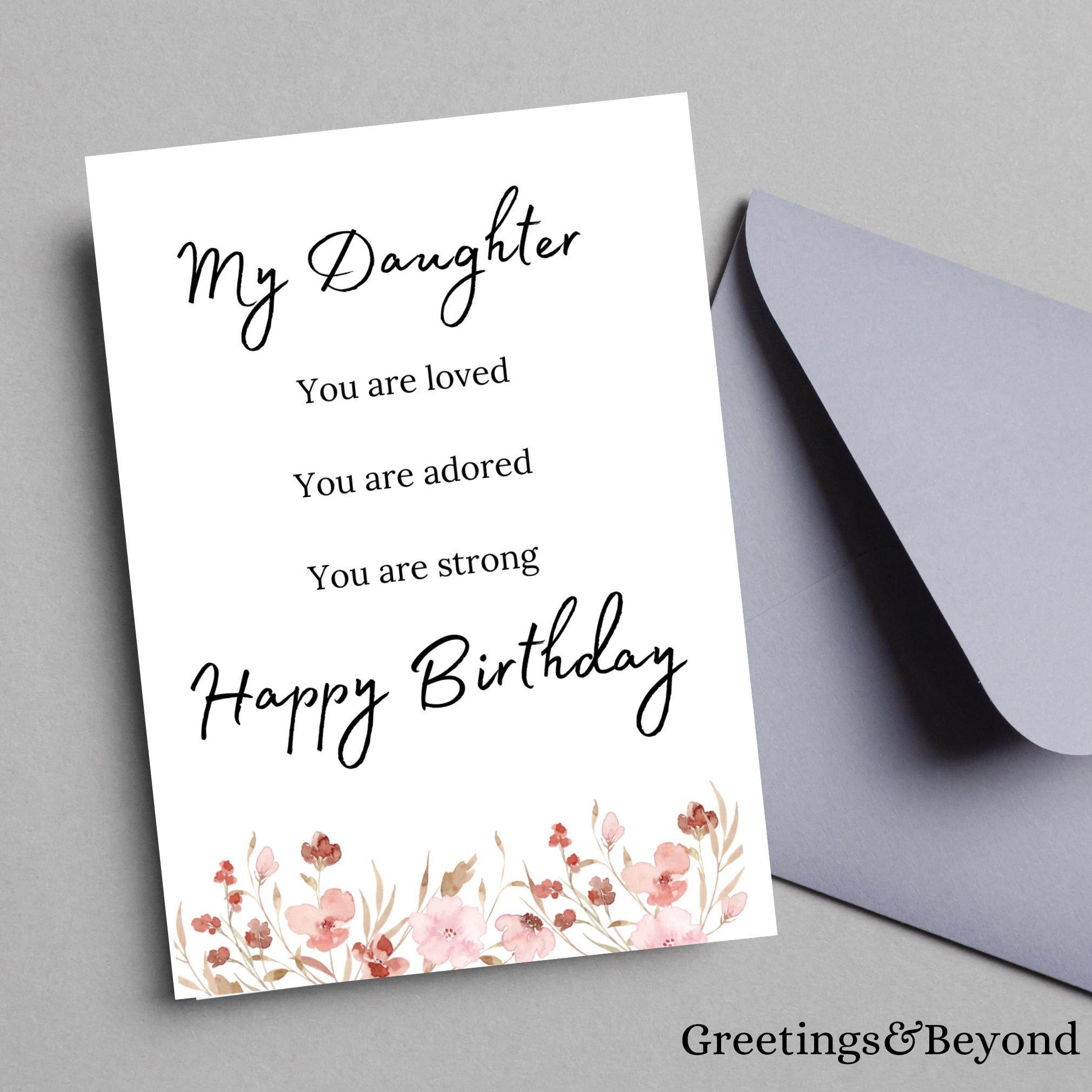 Daughter Flowers Birthday Card, Printable Digital Download Card, 5x7 ...