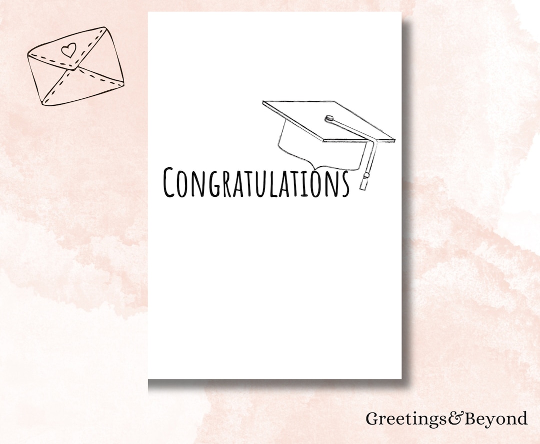 Congratulations Grad Cap Greeting Card L Digital Download L 5x7 L ...