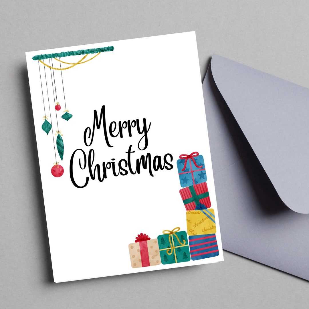 Printable Christmas Card, Printable Digital Download Card, 5x7 Size ...