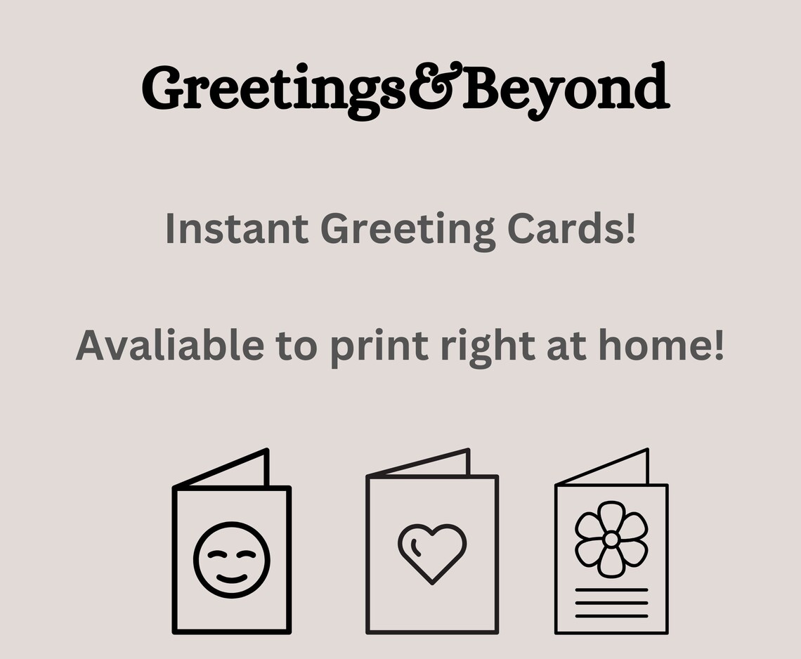 I Love You Greeting Card W/ Balloons, Printable Digital Download Card ...