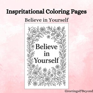 Printable Inspirational Coloring Pages Bundle, Floral Designs With ...
