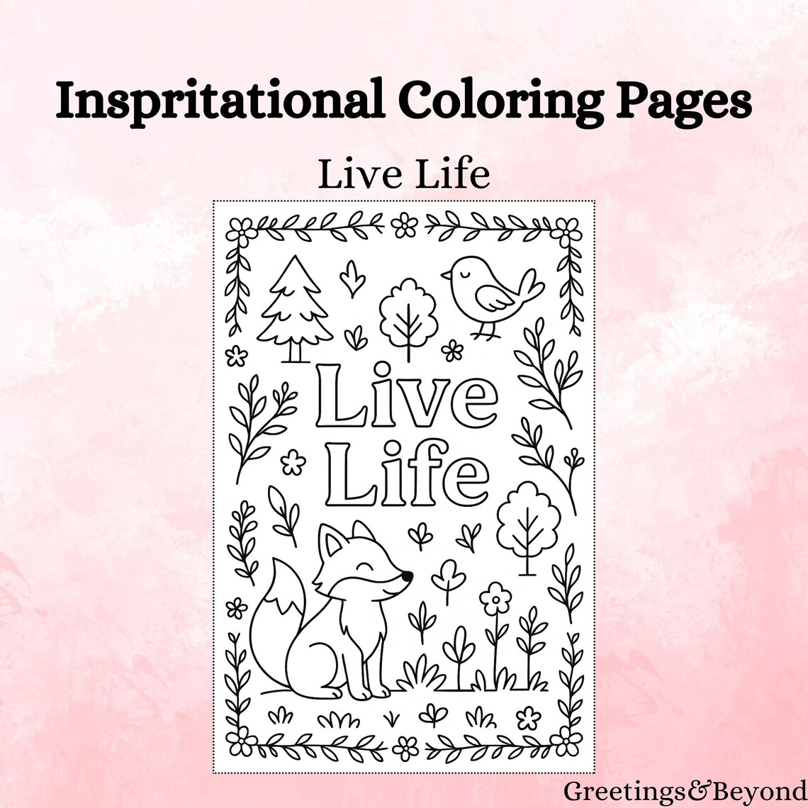 Printable Inspirational Coloring Pages Bundle, Floral Designs With ...