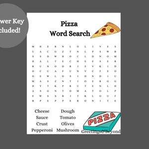 Printable Pizza Word Search - Etsy