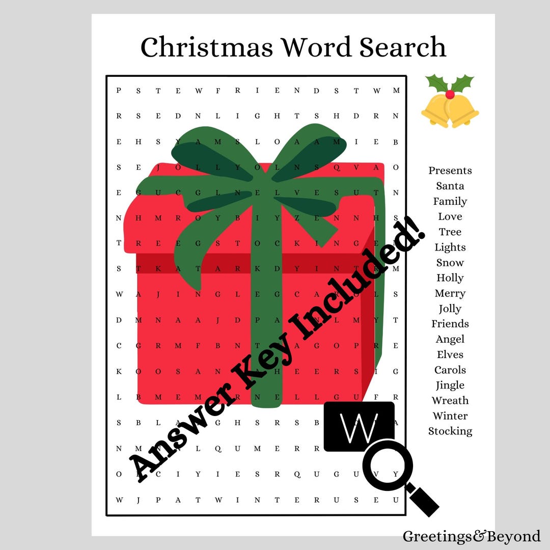 Christmas Word Search Puzzle, Printable Holiday Word Search Activity ...