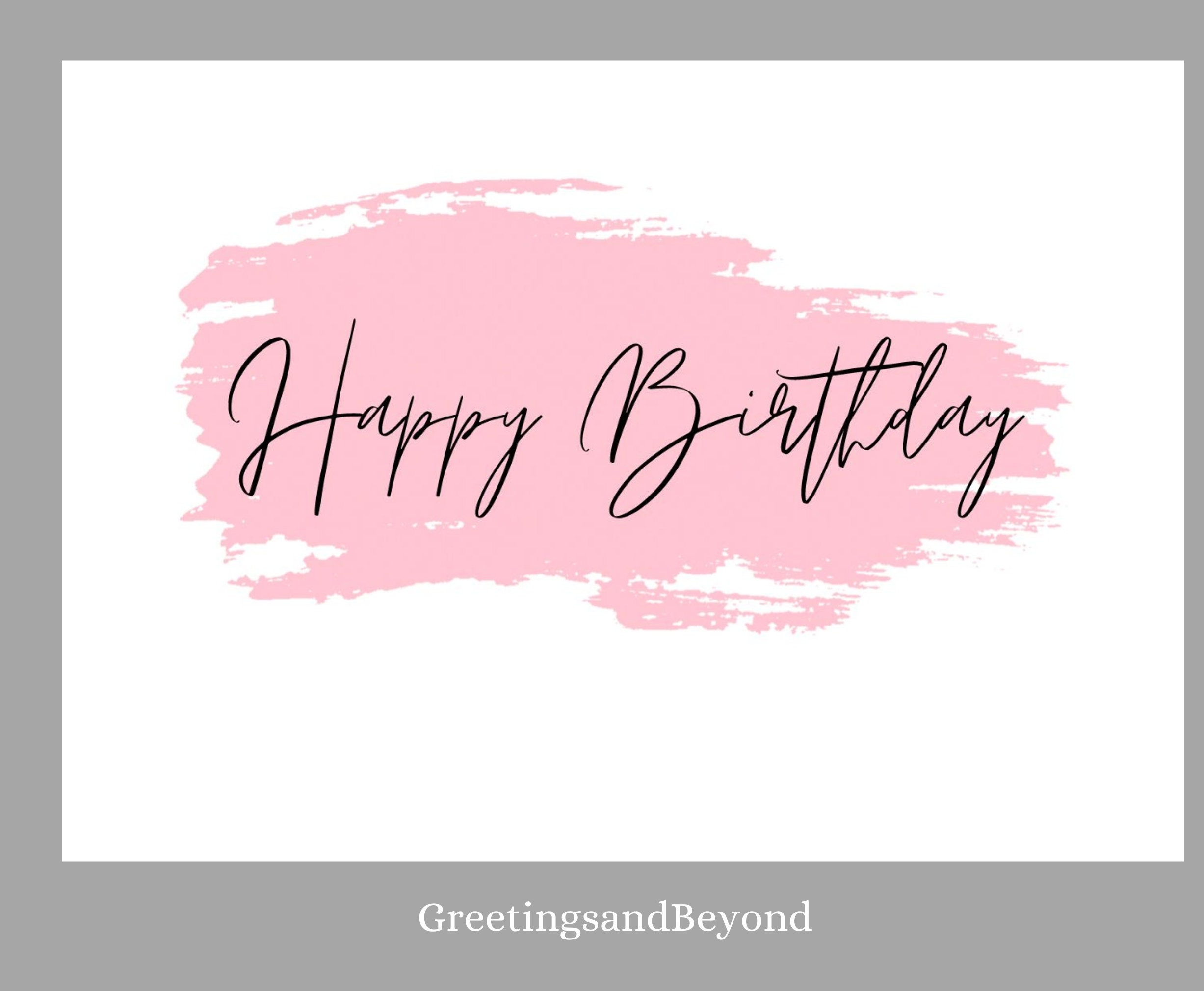 Simple Pink Birthday Card, 5x7 Size Card, Printable Digital Download ...