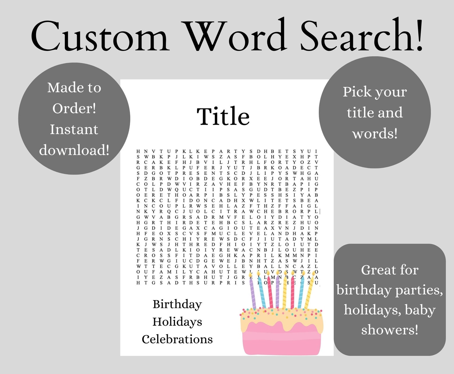 Custom Printable Word Search, Printable Word Search With Answer Key ...